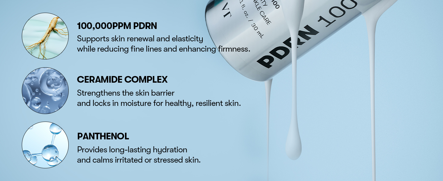 Amazon.com: VT COSMETICS PDRN 100 Essence, Intensive Glow Serum, 100,000ppm Vegan PDRN, Skin ...