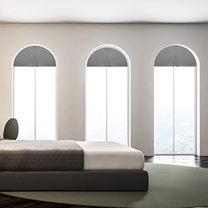 Amazon.com: Arch Window Shade Curtains Half Circle Moon Pleated Fabric Blinds Semi Circle ...