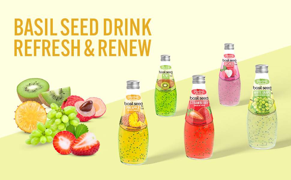 Amazon.com : Pardesi Basil Seed Drink Passion Fruit Flavor 290ml 9.8 Fl Oz | Pack of 12 (117.6 ...