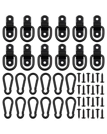 Amazon.com: ZOSANY 12PCS D Rings Tie Down Anchors Hooks, 1/4" Tie Down Anchors for Trailer ...