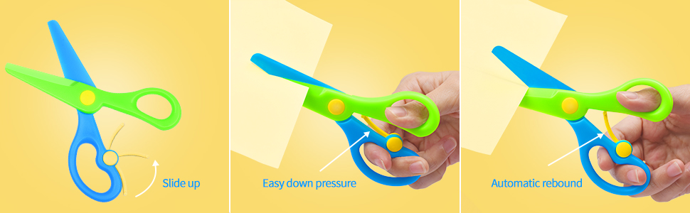 Amazon.com: Sopito 3PCS Plastic Children Safety Scissors Toddler Craft ...