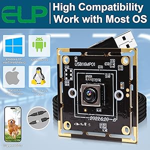 Amazon.com: ELP 16MP Autofocus USB Camera Module - 4K UVC USB2.0 With 68-Degree Mini Size Lens ...