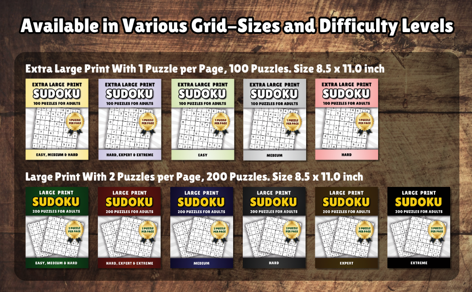 Extra Large Print Sudoku: 100 Puzzles With Level Easy, Medium & Hard. 1 Puzzle per Page ...