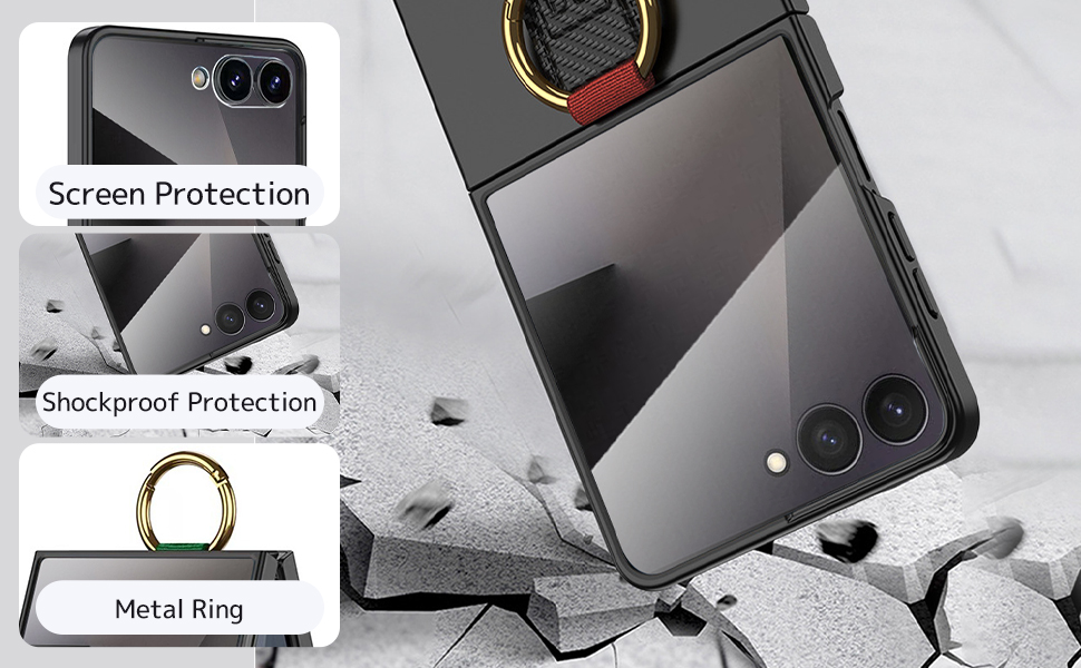 Amazon.com: NINKI Camera Screen Protector for Samsung Galaxy Z Flip 7 Case with Strap & Ring ...