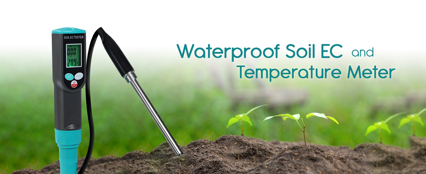 Amazon.com: Digital Soil EC Meter, 2-in-1 EC and Temperature Meter with Corded EC Sensor ...