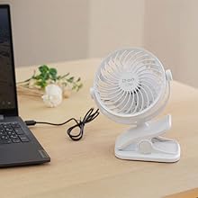 Amazon | エレス iFan Clip2 アイファンクリップ2 充電式クリップファン (ホワイト) | iFan | 卓上扇風機 通販