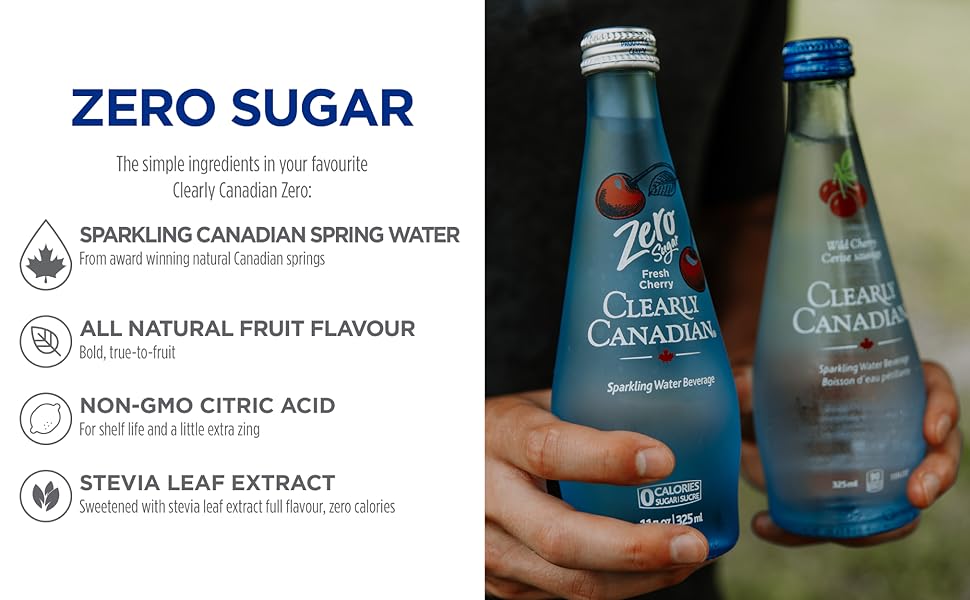 Amazon.com: Clearly Canadian Zero Sugar Fresh Cherry Sparkling Water Beverage, Zero Sugar & Zero ...