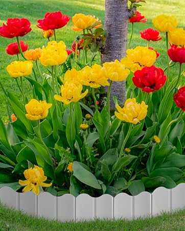 Amazon.com : HIKUIBU Garden Edging Border, 25PCS Plastic Landscape Edging Border No Dig, Garden ...