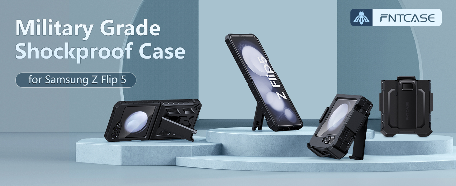 Amazon.com: FNTCASE for Samsung Galaxy Z-Flip5 Case: Military Grade Drop Protection Shockproof ...