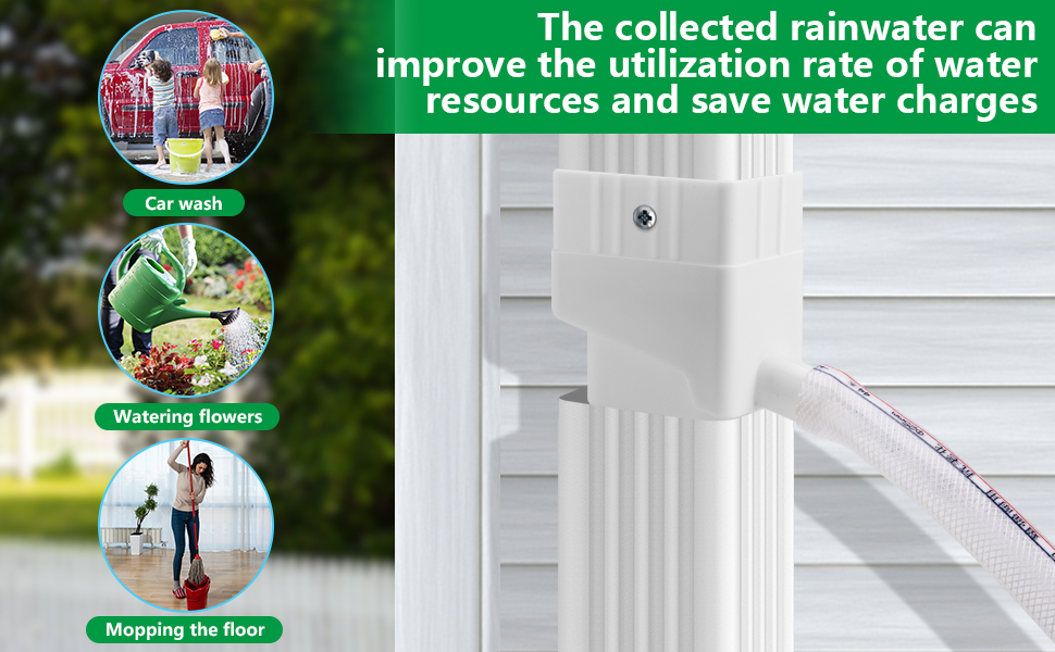 codree Gutter Downspout Diverter - Rainwater Collection Connector ...