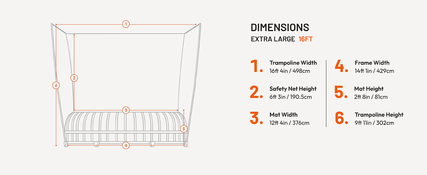 Amazon.com : VULY Thunder Pro Springless - 16FT Trampoline with Enclosure - Recreational ...