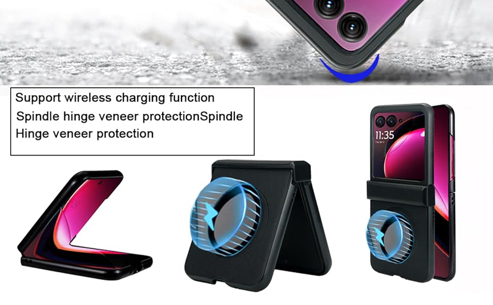 Amazon.com: KUGEW for Motorola Razr Plus 2023 Case with Hinge Protection, Compatible with ...