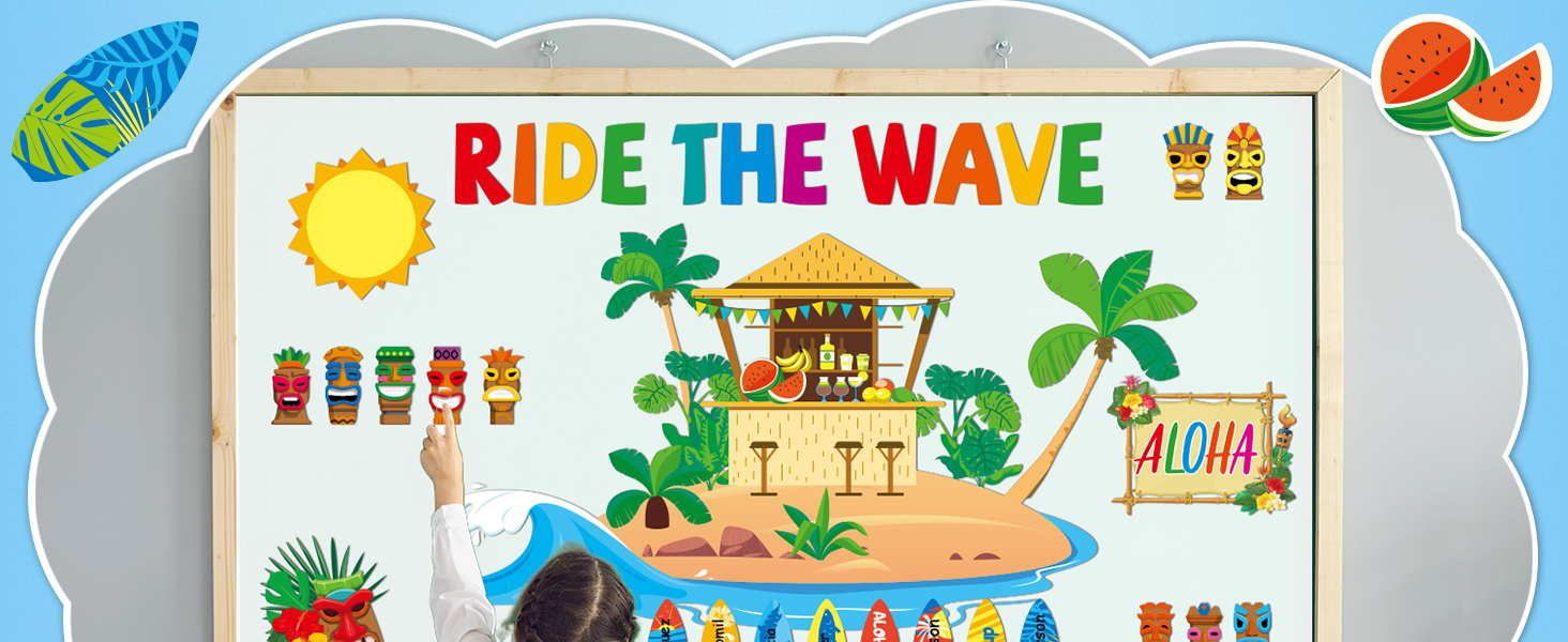 Amazon.com: Summer Classroom Bulletin Board Decorations Hawaiian Back ...