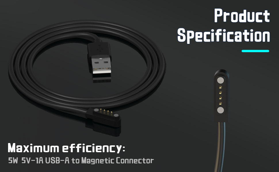 Smart Watch Charger Magnetic 4 Pin 7.62mm for Smartwatch GT88 G3 KW18 Y3 KW88 GT68 KW98 KW99 ...