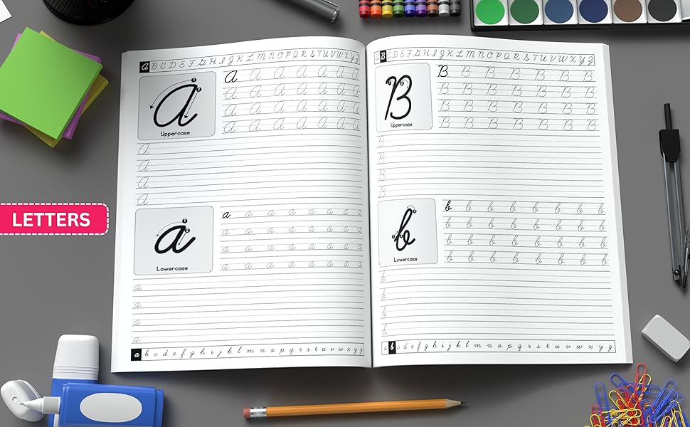 Cursive Workbook for Kids Ages 8-12: Handwriting Practice Book to Master Letters, Words ...