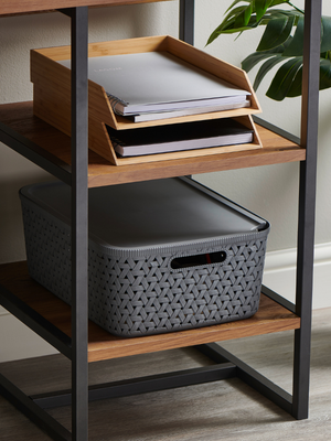 Store & Order Stackable Large Storage Basket - Decorative Plastic Box ...