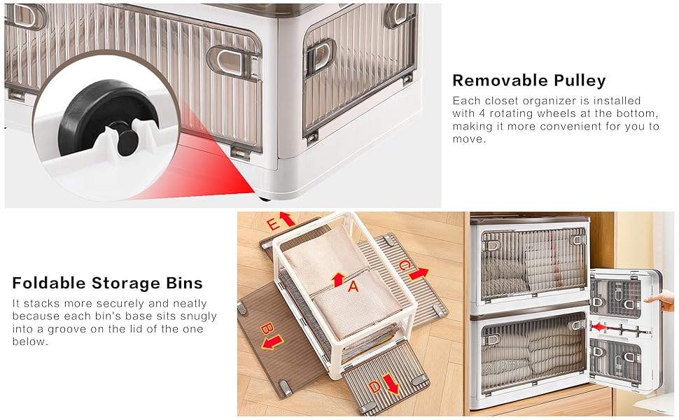 LINYAPRY 28 Liters Storage Bins with Lids, 2 Packs Large Plastic ...