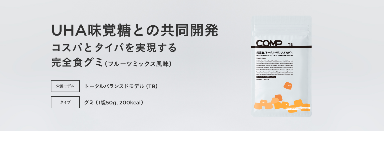 Amazon.co.jp: COMP Gummy TB (v.3.0 500g 2,000kcal 10袋1箱) 完全食 グミ UHA味覚糖共同開発 たんぱく質 必須アミノ酸 必須脂肪酸 食物 ...