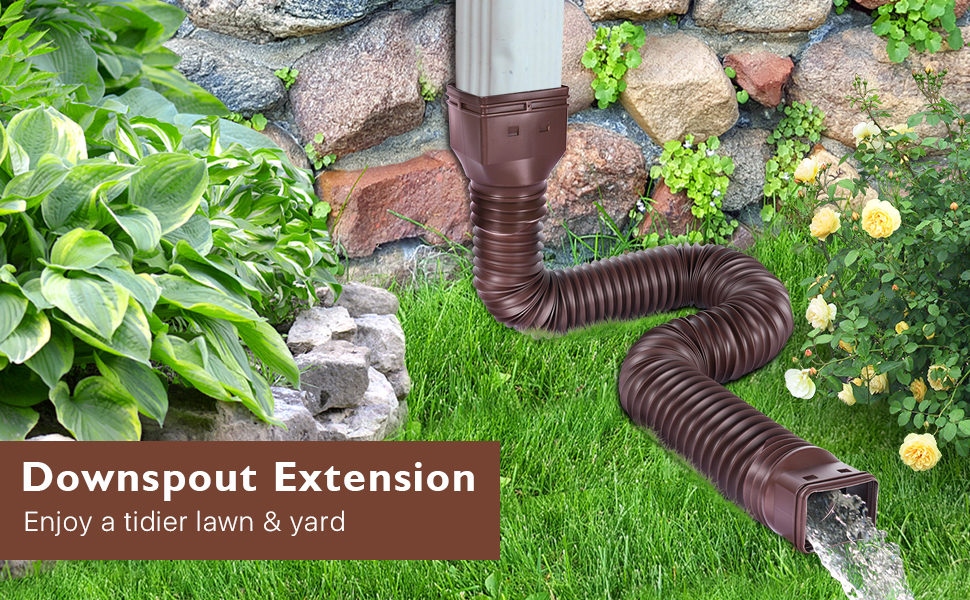 POBOMVOM Rain Gutter Downspout Extensions, 21"-60" Flexible Drain ...