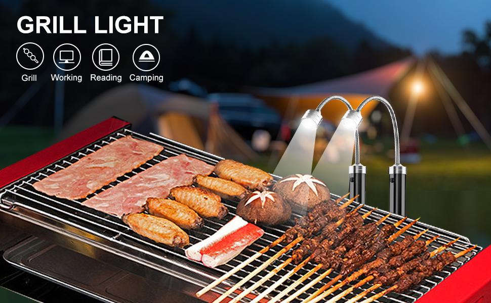 LED BBQ Lights for Grill, Magnetic Base LED Grill Lights, 360 Degree Flexible Gooseneck ...