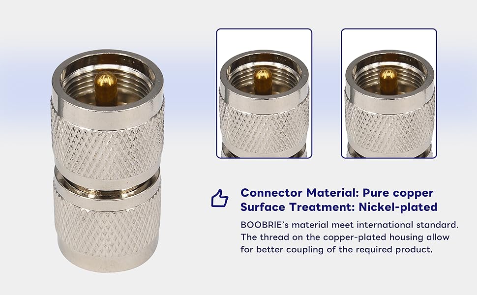 Amazon.com: Boobrie 2PCS UHF Male to UHF Male Plug PL259 Connector UHF RF Coax Coaxial Adapter ...