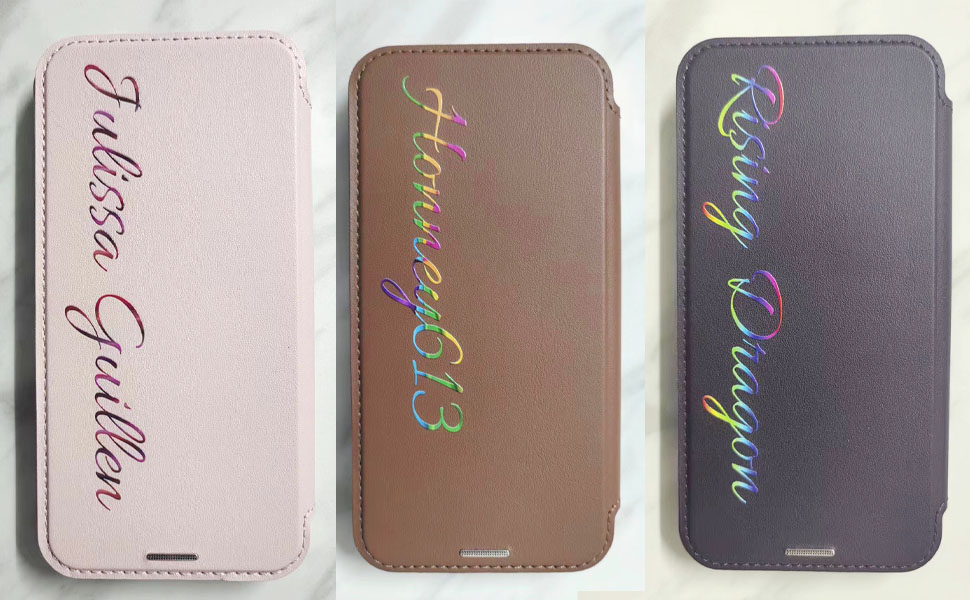 Amazon.com: Custom PU Leather Phone Case with Your Photo Name- Card Holders,Wireless Charging ...
