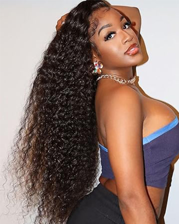 Amazon.com : Zumuer 34 Inch 13x6 Deep Wave Lace Front Wigs Human Hair Deep Wave Frontal Wig 13x6 ...