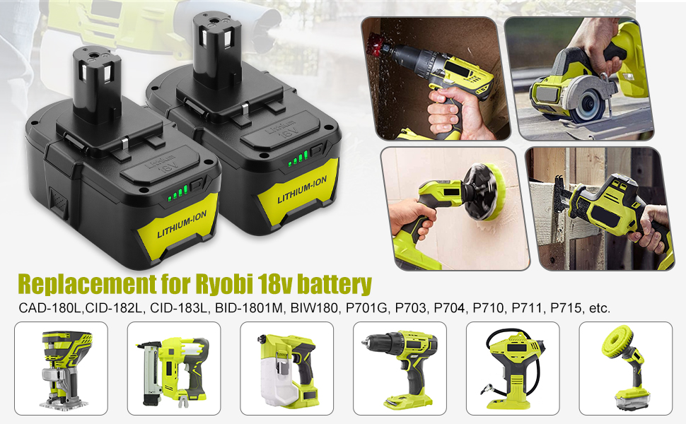 Amazon.com: AYTXTG 2Pack 8.0Ah 18V P108 Replacement Battery for Ryobi 18 Volt ONE Plus 8000mAh ...