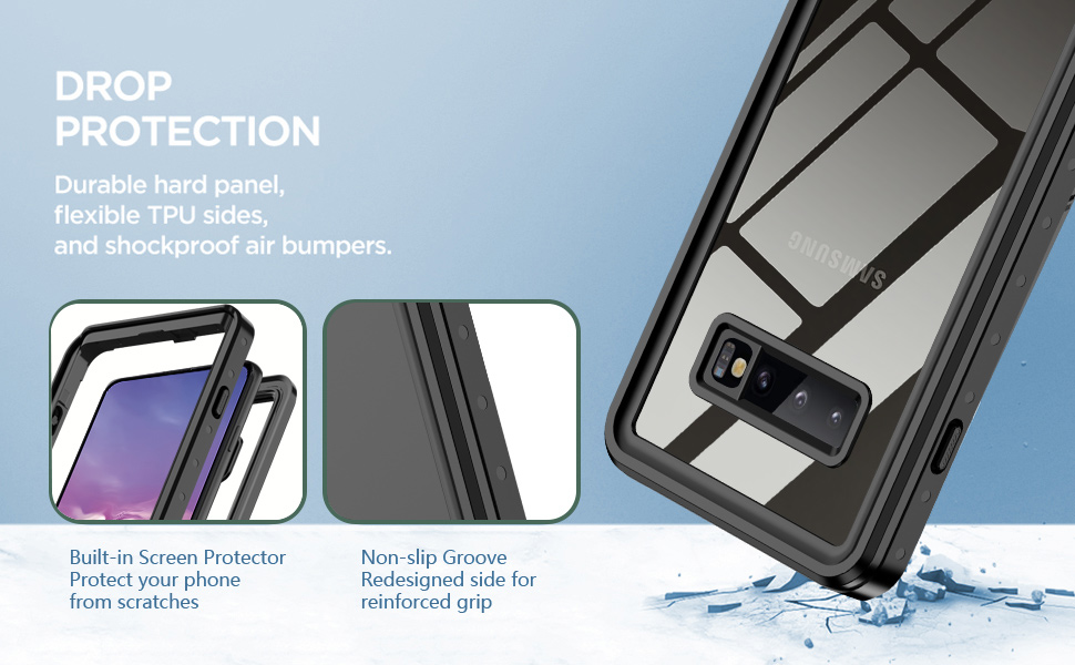 Amazon.com: ibelief for Samsung Galaxy S10 Plus Case with Built-in Screen Protector, IP68 ...