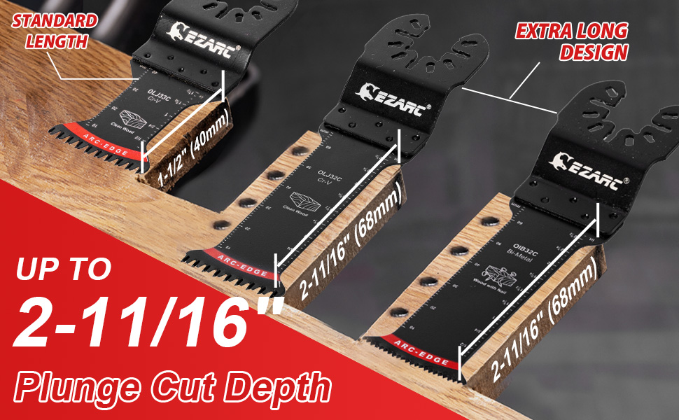 EZARC Oscillating Saw Blades - 10 PCS Extra-Long Reach Arc Edge Multitool with Japanese Teeth ...