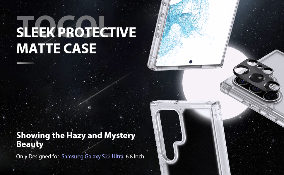 Amazon.com: TOCOL for Samsung Galaxy S22 Ultra Case, Translucent Matte Hard Back [Military Grade ...