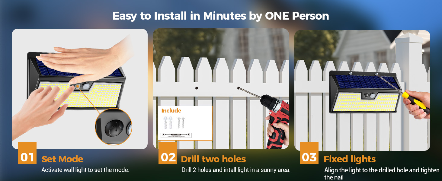 vighep Solar Security Lights Outdoor Motion Sensor, 318LED Super Bright Led Solar Powered Light ...