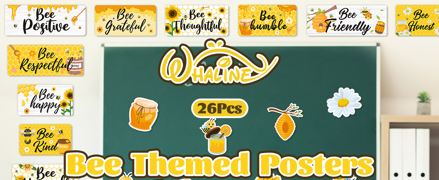 Amazon.com: Whaline Bee Motivational Classroom Decor Summer Bulletin ...