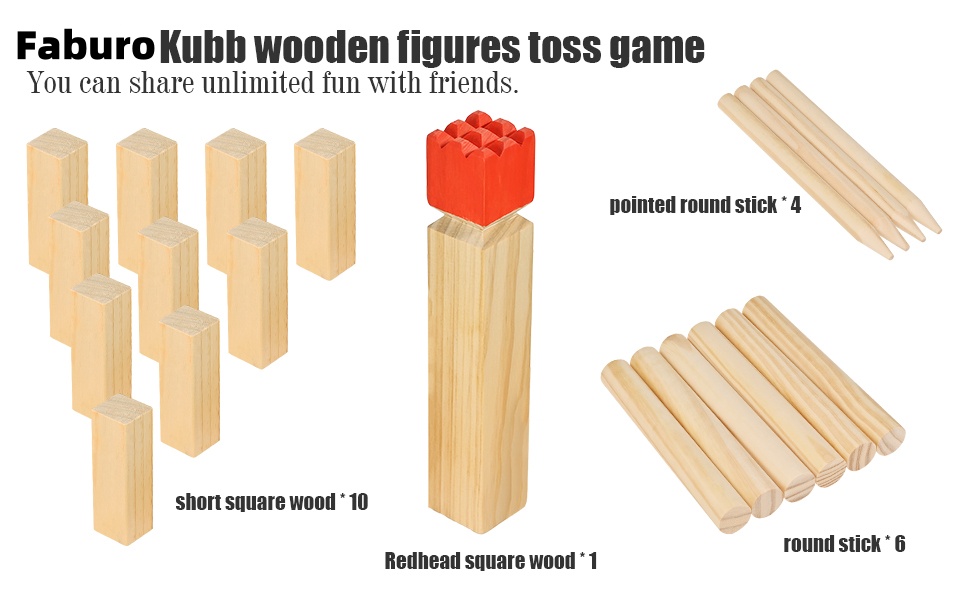 Amazon.com : Large Kubb Yard Game Set with Carrying Bag, Yard Games Set Viking Chess Games ...