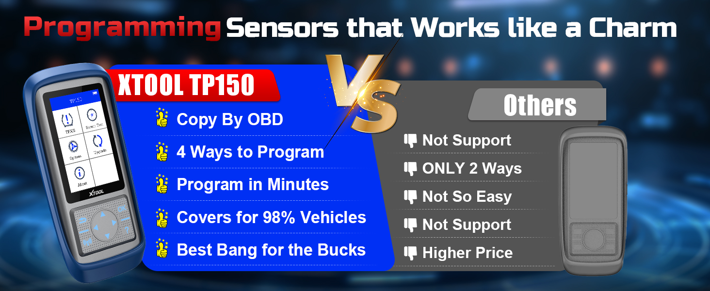 Amazon.com: XTOOL TP150 TPMS Programming Tool, Universal TPMS Relearn ...