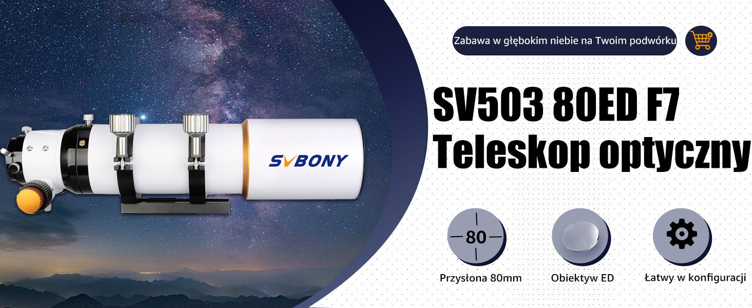 Svbony SV503 80F7 Teleskop Refraktor, ED Achromatyczny Teleskop OTA Ekstra Niska Dyspersja, Dual ...