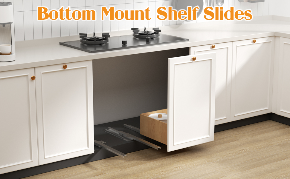 TMGSK Undermount Drawer Slide Soft Close Bottom Mount Shelf Slide ...