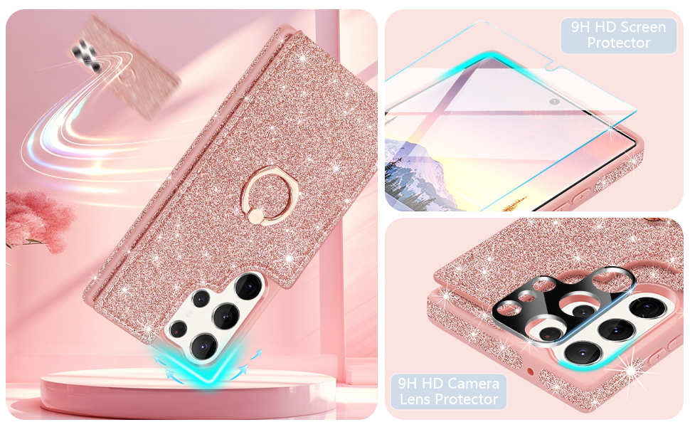 Amazon.com: Casewind for Samsung Galaxy S24 Ultra Case Wallet,with [Screen Protector + Camera ...