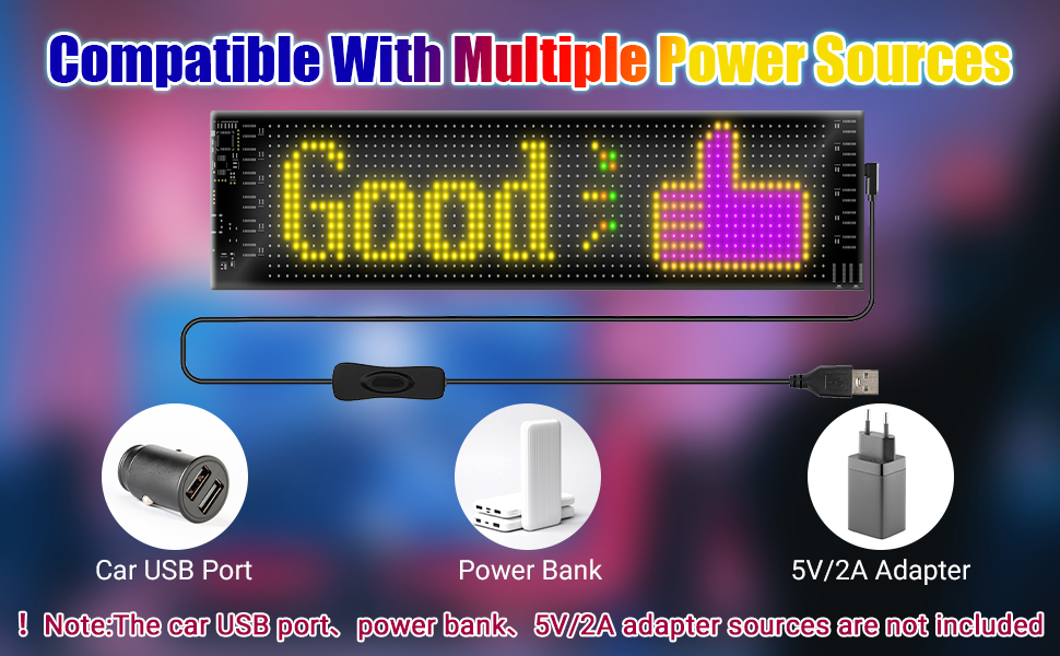 Programmable Led Sign, USB 5V Scrolling LED Sign Programmable, Pre-made ...