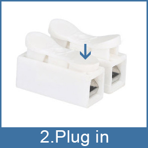 ROBOWAY 2 Pins Cable Clamp Connectors Electrical Push Type Cable ...
