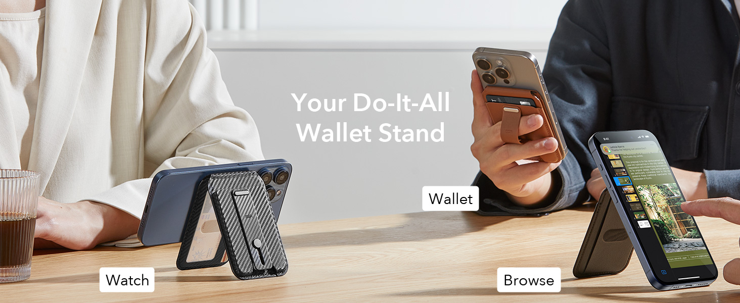 Amazon.com: ESR Upgraded for MagSafe Wallet, 5 Card Holder with Adjustable Stand, Secure Grip ...