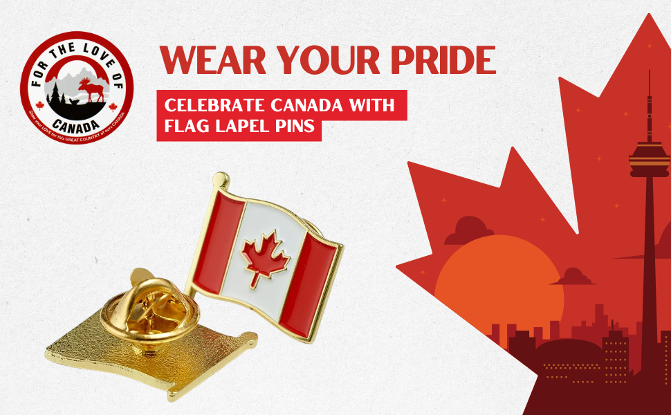 For the Love of Canada Canadian Country Flag Pin - Metal Made Enamel ...