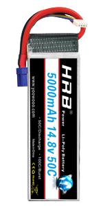 Amazon.com: HRB 4S Lipo Battery EC5 5000mAh 14.8V 50C RC Lipo Battery Pack Compatible with RC ...