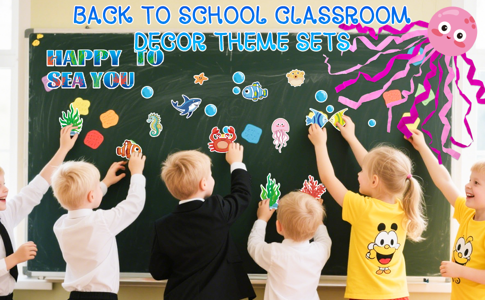 Amazon.com: Sea Animal Bulletin Board Decorations, Ocean Themed ...