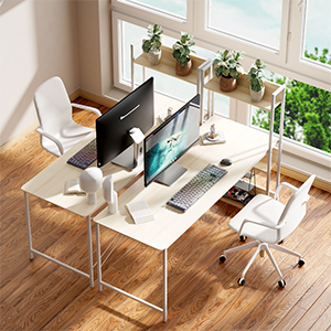 ZERIFAM 120 * 60cm Computer Desk with 4-Tier Shelves - Computer Study ...