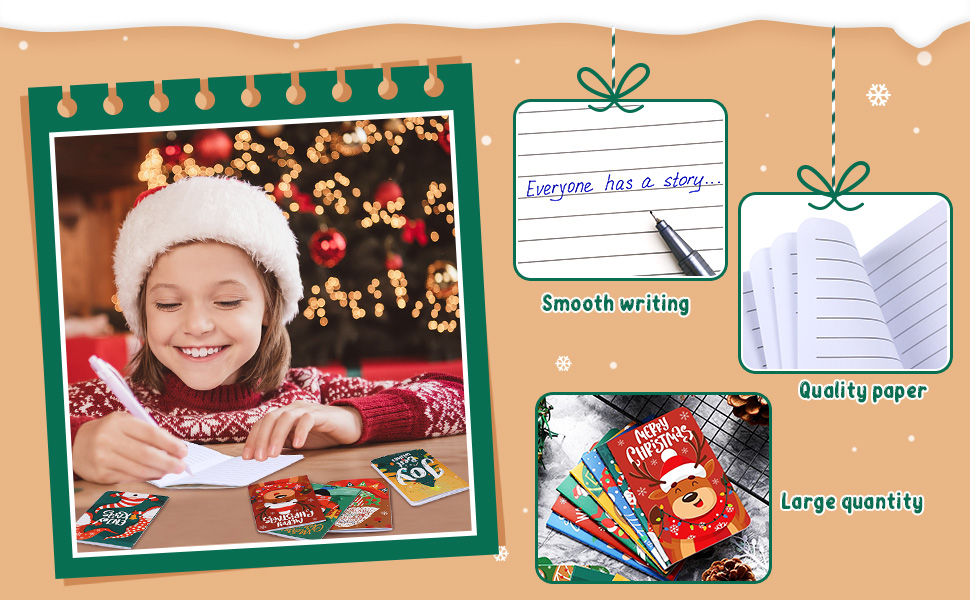 Amazon.com : 48 Pcs Christmas Notepad Mini Notebooks Holiday Note Pads ...