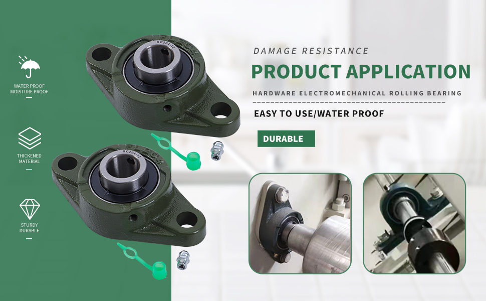 UCFL204-12 Pillow Block Bearing, Mount Flange Bearing, 3/4 inch Bore Bearing Unit, 2-Bolt Flange ...