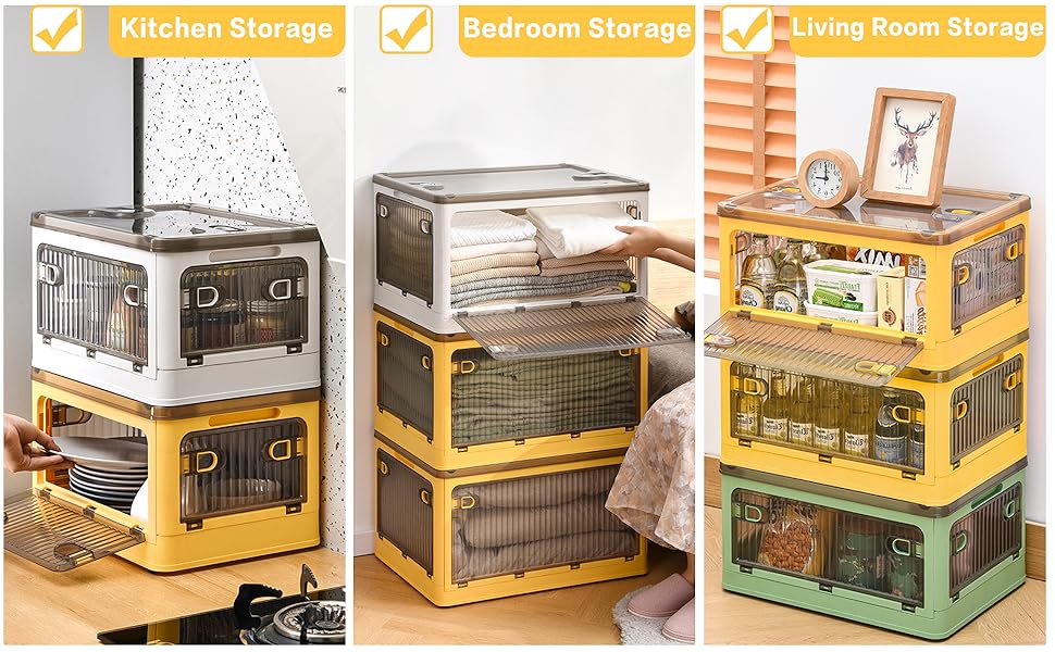 LINYAPRY 28 Liters Storage Bins with Lids, 2 Packs Large Plastic ...