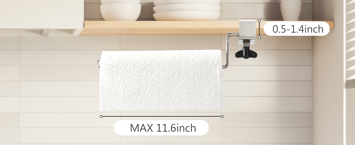Amazon.com - HULISEN Paper Towel Holder Under Cabinet for Kitchen, Adjustable Clip Under Counter ...