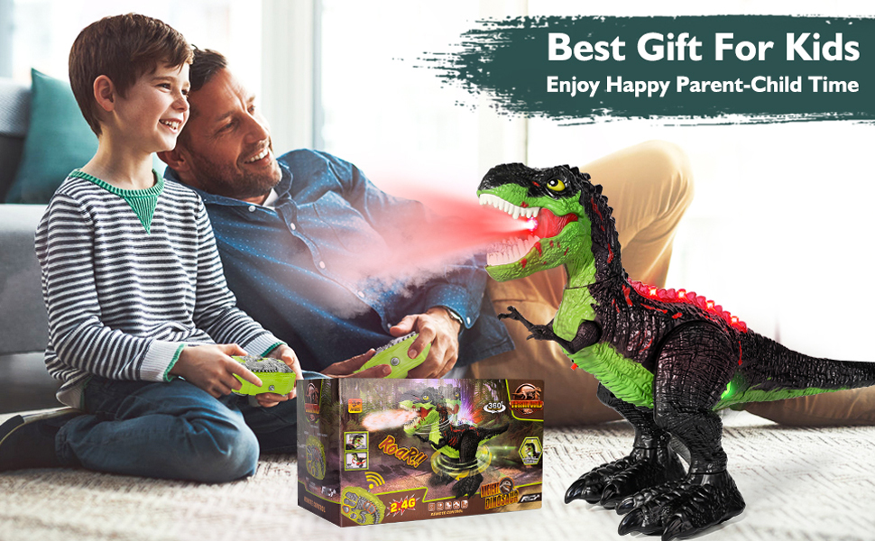 Amazon.com: FANURY Remote Control Dinosaur Toys for Kids 3-5 5-7, 2.4G RC Walking T-rex with 360 ...